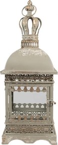 Zelenošedá dekorační zdobená lucerna Igla - 20*20*51 cm
