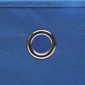 Úložné boxy s víky 4 ks modré 32 x 32 x 32 cm textil 288338