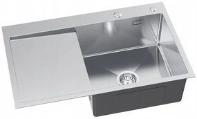 Erga HD, 1-komorový ocelový dřez 780x490x210 mm, pravý, ocelová, ERG-MLS-HD7849R