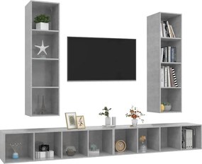 Nástěnné TV skříňky 4 ks betonově šedé dřevotříska 3079893