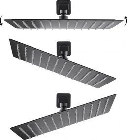 Erga Dual, podomítková sprchová souprava s dešťovou hlavicí 30x30 cm, i-BOX instalační systém, černá matná, ERG-YKA-BP.DUAL30-BLK