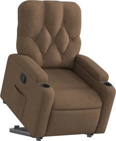 Zvedací polohovací křeslo hnědé textil 3204714
