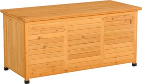 Outsunny zahradní přístřešek na nářadí voděodolný přístřešek z jedlového dřeva odolný velký prostor 127 x 56 x 60 cm žlutý | Aosom