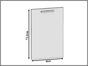Panel na myčku Belini zakrytý 45 cm dub sonoma  TOR PZ45/1/WT/DS/0/B1