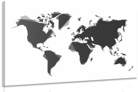 Obraz abstraktní mapa světa v černobílém provedení Varianta: 90x60