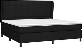 Box spring postel s matrací černá 200x200 cm textil 3127991