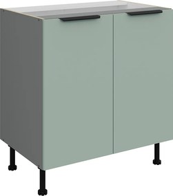 ARIA sa | dolní skříňka 80 D 2F policová | 80 cm | ANTI FINGERPRINT povrch | antracit/aquamarine