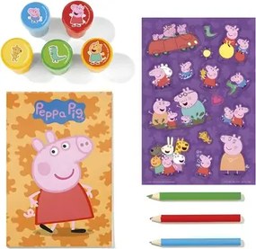Sada razítek Prasátko Peppa s doplňky / Razítka / 5 razítek + 3 pastel