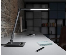 PANLUX Stolní LED lampička MASTER s integrovanou bezdrátovou nabíječkou, černá