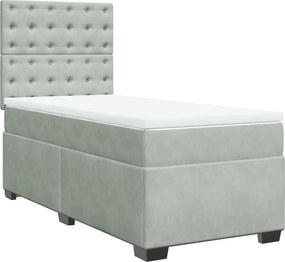 Box spring postel s matrací světle šedá 80 x 200 cm samet 3290774