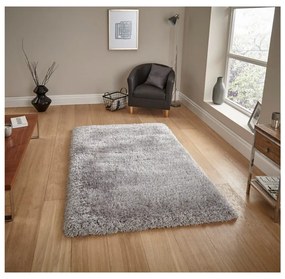 Šedý ručně tuftovaný koberec Think Rugs Montana Puro Silver, 80 x 150 cm