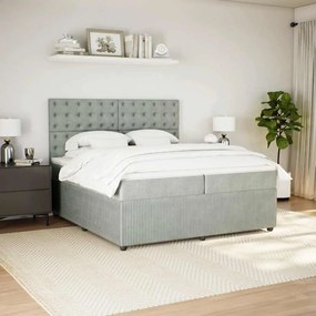 Box spring postel s matrací světle šedá 200x200 cm samet 3294742