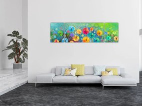 Obraz - Abstraktní květiny (170x50 cm)