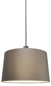 Moderní závěsné svítidlo černé s stínítkem 45 cm taupe - Combi 1