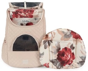 Muffin&Berry Cestovní batoh pro psy a kočky Flora béžový Velikost: M