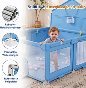 Costway Dětská ohrádka skládací s protiskluzovými nožičkami pro děti od 0-3 let