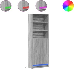 Skříň highboard s LED šedá sonoma 69 x 32,5 x 200 cm kompozit 3307910