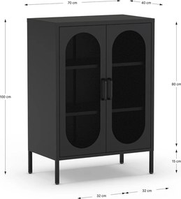 Černá skříňka 70x100 cm Diora – Marckeric