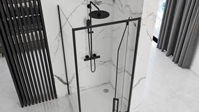 Sprchový kout REA RAPID SWING 80/dveře x 90/zástěna cm, černý