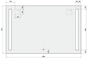 Mereo zrcadlo 120x70 cm s LED osvětlením CN696