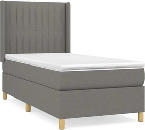 Box spring postel s matrací tmavě šedá 90x190 cm textil 3132114