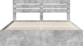 Rám postele s čelo Beton 180 x 200 cm Masivní borové dřevo 3411386
