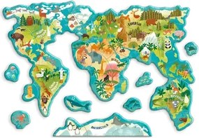 DODO Magnetická hra Mapa světa se zvířaty / Magnetky / 36 dílků / Přen