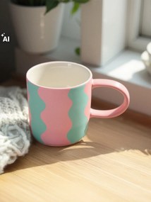 Sinsay - Keramický hrnek s uchem - pastelová růžová