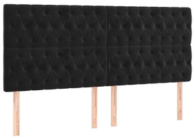 Box spring postel s matrací a LED černá 200x200 cm samet,  3136325