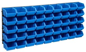 48dílná sada skladovacích zásobníků nástěnné panely modročerná,  150805