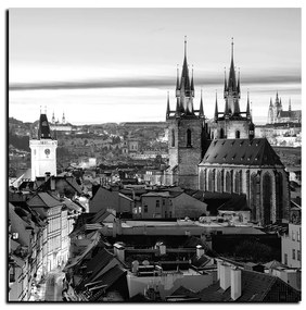 Obraz na plátně - Panoramatický pohled na starú Prahu - čtverec 3256QA (50x50 cm)