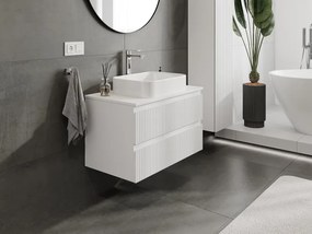 Mexen Rivel, koupelnová skříňka 80 cm, 2 zásuvky, drážkovaná, bílá matná, 91A20-08047-2-BFF01