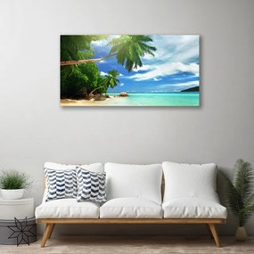Obraz na plátně Palma Pláž Moře Krajina 140x70 cm