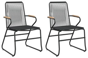 Zahradní židle 2 ks černé 58 x 59 x 85,5 cm PVC ratan,  312173