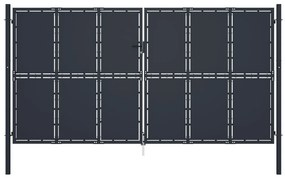 Zahradní brána ocelová 400 x 200 cm antracitová 144534