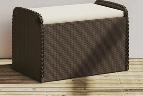 vidaXL Úložná lavice s poduškou 80 x 51 x 52 cm polyratan [365732] Barva: Hnědá
