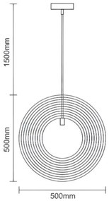 Dřevěný lustr na lanku 1xE27/60W/230V pr. 50 cm masiv/dýha/kaučukovník