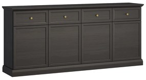 LUCCA c | komoda K4D4S s policemi a zásuvkami | 192,6 cm | černá