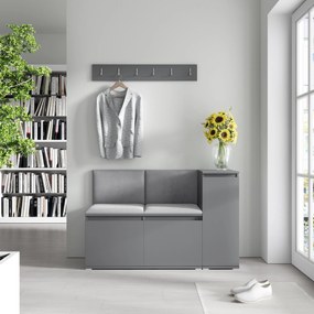 Eka Předsíňová stěna s čalouněnými panely Trinity 25 - Grafit / Tmavá šedá 2315