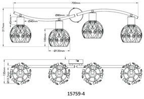 Globo 15759-4 - Bodové svítidlo MIKA 4xE14/25W/230V