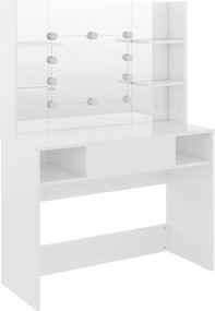 Kosmetický stolek s LED světly 100x40x135 cm MDF zářivě bílý 331539