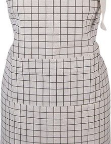 Béžová kostkovaná dámská kuchyňská zástěra - 69*68 cm
