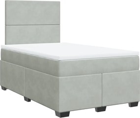 Box spring postel s matrací světle šedá 120x190 cm samet 3293152