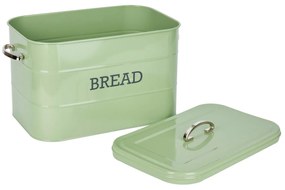 Kitchen Craft Kovový box na pečivo Bread Sage green, zelená barva, kov