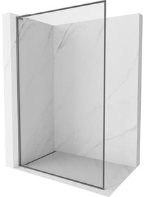 Mexen, Mexen Kioto-F L sprchová stěna s rámem 100 x 202 cm, průhledná 8 mm, pistolový kov - 800-100-174-95-00
