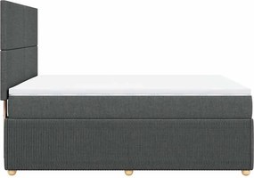 Box spring postel s matrací tmavě šedá 140x200 cm textil 3294373