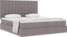 Postel s úložným prostorem s čelo Taupe 180 x 200 cm Textil 3372224