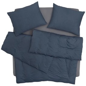 SCANquilt povlečení JERSEY PIQUE melange modrá 140 x 220/70 x 90 cm