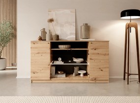 ADRK Furniture Vitrína Evi I s LED osvětlením ADRK-SHC-EVI-160-ART-L