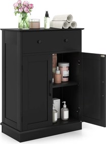 Costway Koupelnová skříňka se zásuvkovými dvířky a – 56 × 30 × 80 cm